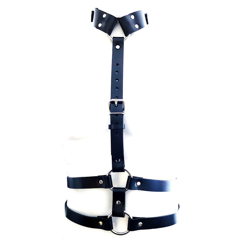 Shop Rouge Leather Female Body Harness with Choker - Love Shop